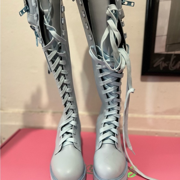 Sugar Thrillz | Shoes | Sugar Thrillz Obsidian Knee High Pocket Combat ...